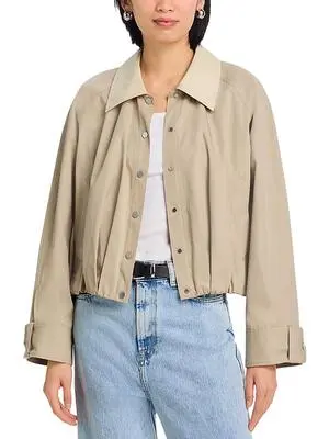 3.1 Phillip Lim Snap Front Blouson Bomber Jacket - Khaki