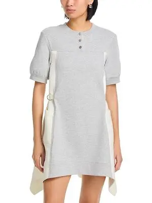 3.1 Phillip Lim Elbow Sleeve Sweatshirt Dress - Light Grey Medium