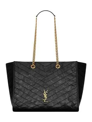 Saint Laurent Niki Shopping Bag - Black And Gold