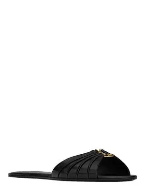 Saint Laurent Babylone" Flat Slides - Black