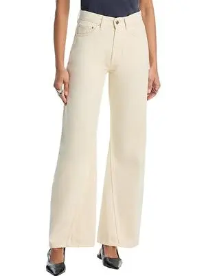 ANINE BING High Rise Baggy Wide Leg Jeans - Ecru