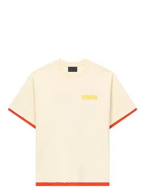 RtA Double Layer Logo T-shirt - Raw Sand Rta