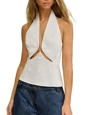 Cult Gaia Elorae Halter Top - Off White
