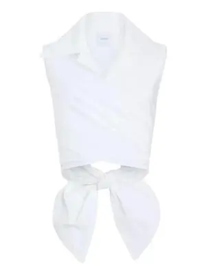 PATOU Draped Sleeveless Top - White