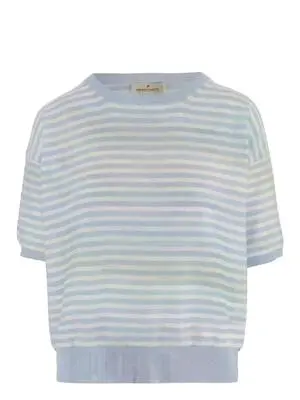 Bruno Manetti Striped-pattern Crew-neck Sweater - Blue