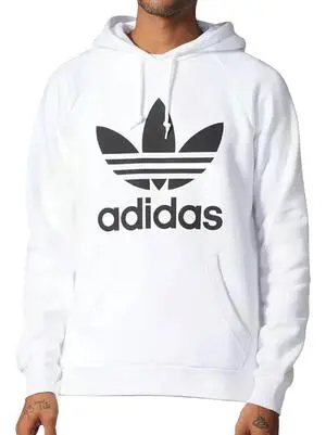 Adidas Trefoil-print Hoodie - White