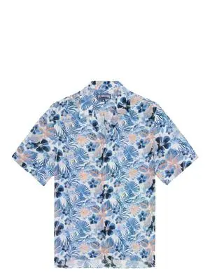 Vilebrequin Floral-print Short-sleeve Shirt - Blue