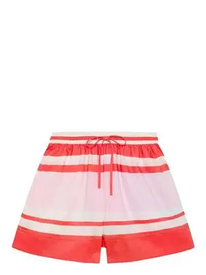 Simkhai Karleigh Striped Shorts - Red