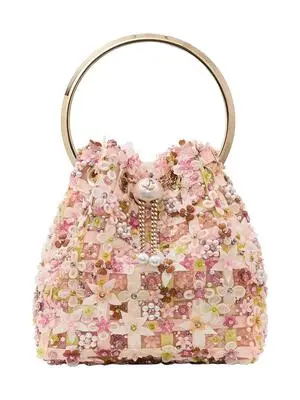 JIMMY CHOO Bon Bon Floral-appliqué Handle Shoulder Bag - Pink