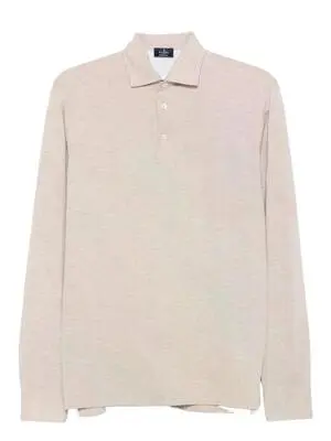 BARBA NAPOLI Long-sleeve Polo Shirt - Neutrals