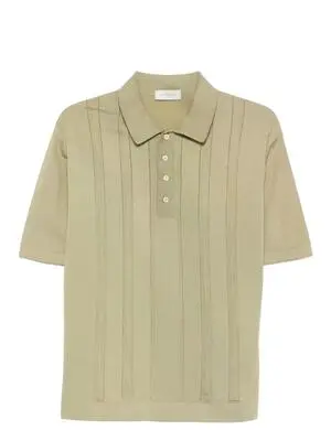 PIACENZA CASHMERE 1733 Ribbed Panelled Polo Shirt - Green