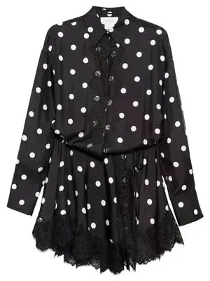 Sportmax Polka Dot Lace Dress - Black