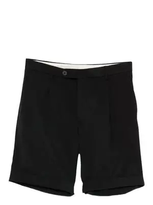 GTA Pleated Rolled Hem Shorts - Black