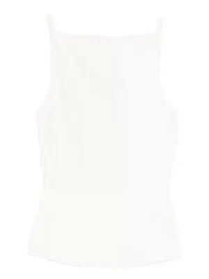 Maje Square-neck Ribbed Knit Top - Neutrals