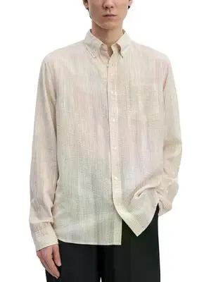 ANOTHER ASPECT Striped Chest-pocket Shirt - Neutrals