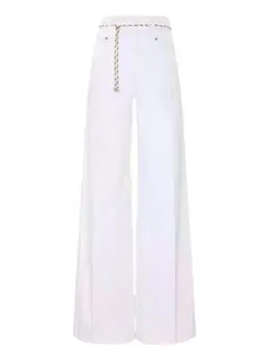 Dorothee Schumacher Wide Leg Jeans With Rope Belt - White