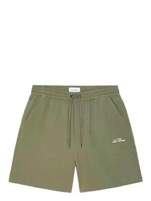 LES DEUX Seersucker Drawstring Shorts - Green