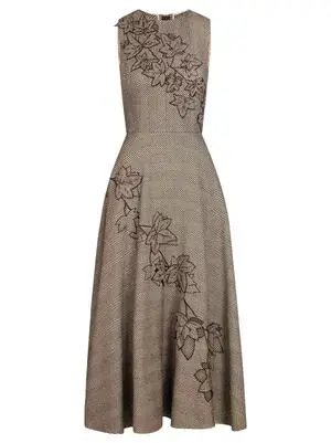 Oscar De La Renta Ivy Threadwork Cutout Dress - Neutrals