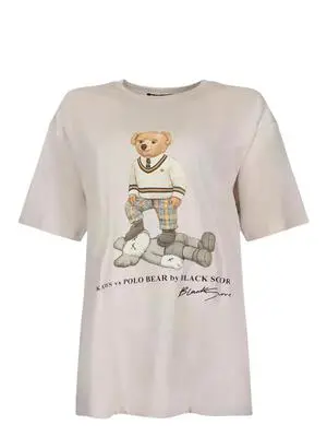 BLACK SCORE Polo Bear-print T-shirt - White