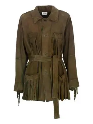 P.A.R.O.S.H Leather Fringe Jacket
