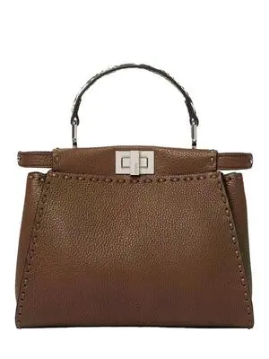FENDI Mini Peekaboo Leather Tote