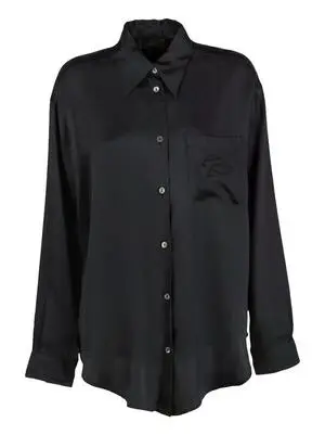 Fendi Logo-embroidered Pocket Shirt - Black