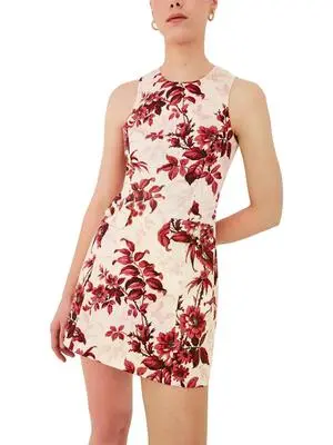Cara Cara Floral-print Mini Dress - Neutrals