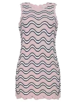 Cara Cara Suzi Crochet Striped Mini Dress - Pink