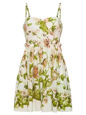 Cara Cara Kori Floral-print Ruffled Dress - Neutrals