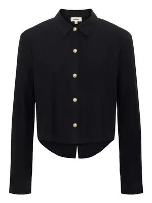 L'Agence Cosette Button Long-sleeve Shirt - Black