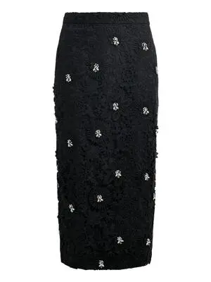 Essentiel Antwerp Floral-lace Embellished Midi Skirt - Black