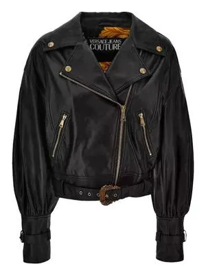 Versace Zip-pocket Biker Jacket - Black