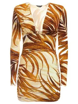 Just Cavalli Floral Print Mini Dress - Neutrals