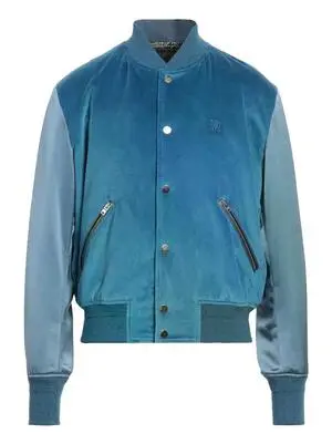 Amiri Velvet Satin Bomber Jacket - Blue