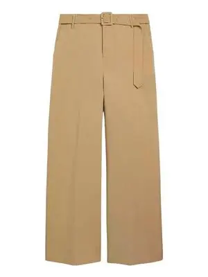 Momoni Belted Straight Leg Trousers - Neutrals