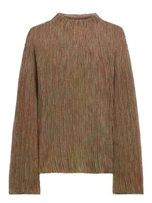 Momoni Ribbed Flared-sleeves Sweater - Brown