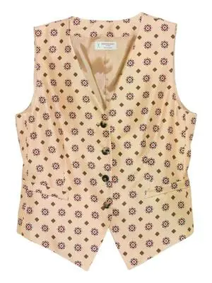 Alberto Biani Buttoned Patterned Waistcoat - Neutrals