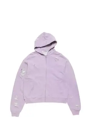 Acne Studios Distressed Zipped Hoodie - Purple