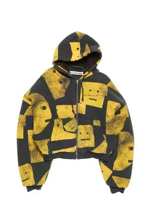 Acne Studios Face Print Hoodie - Black