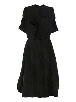 JUUN.J Crinkled Shirt Dress - Black