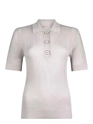 Liu Jo Half-button Polo Top - Neutrals