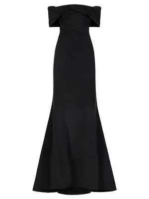 Oscar De La Renta Drape-detailed Trumpet Gown - Black