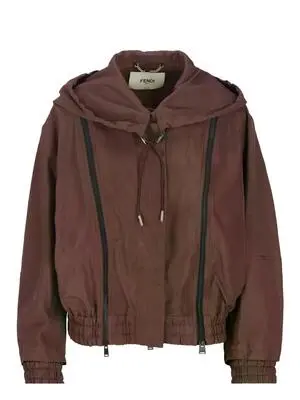 FENDI Hooded Zip-up Bomber Jacket