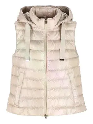 Herno Quilted Hooded Gilet - Neutrals
