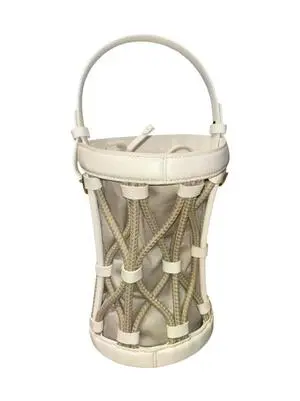 COCCINELLE Koi Woven Bucket Bag - White
