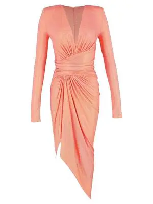Alexandre Vauthier Ruched Metallic Maxi Dress - Orange