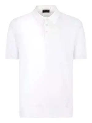 GRAN SASSO Short-sleeve Button Polo Shirt - White