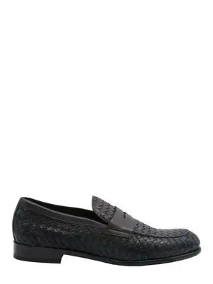 DOUCAL'S Woven Leather Loafers - Brown
