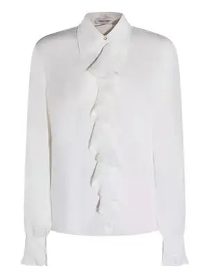 Alberta Ferretti Ruffled Shirt - Neutrals