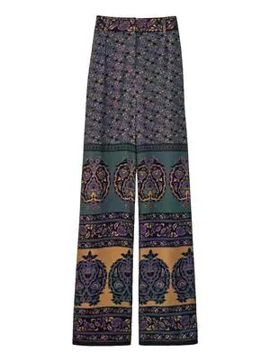 Ba&sh Brany Floral-print Wide-leg Trousers - Grey